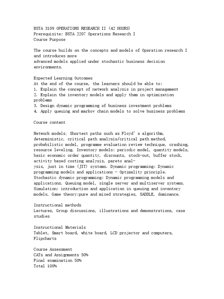 OPERATIONS RESEARCH II | PDF | Dynamic Programming | Mathematical Optimization