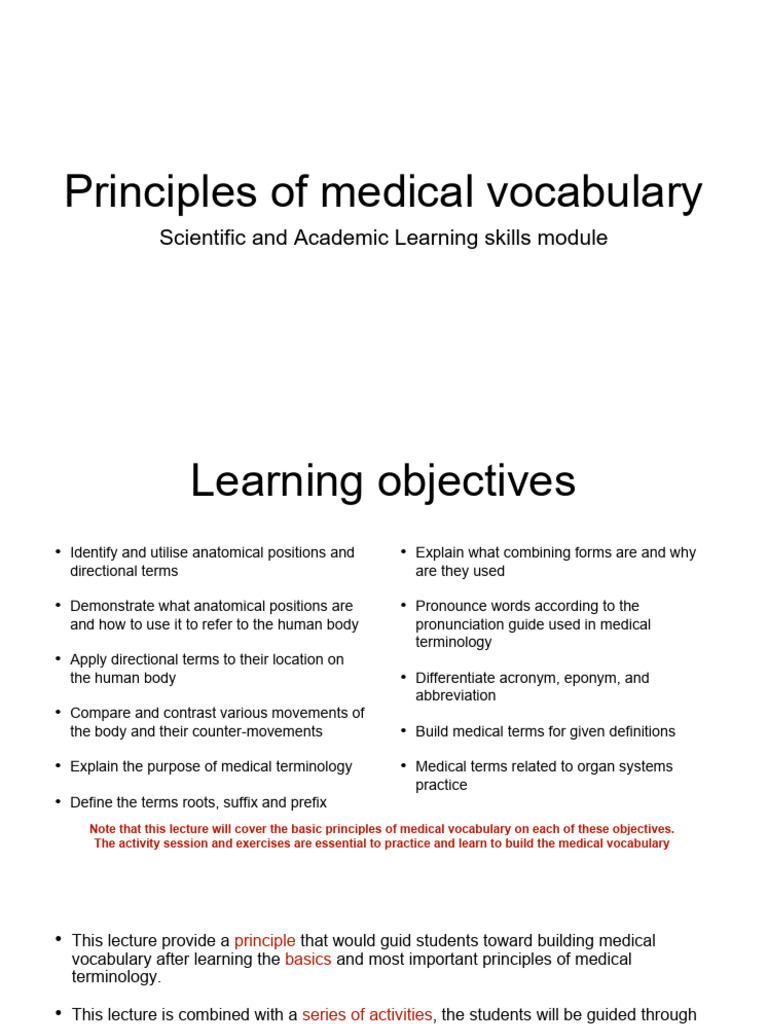 principles of medical vocabulary student copy 3 | PDF | Clinical ...