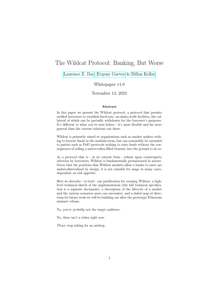 Whitepaper v1.0 | PDF | Loans | Interest