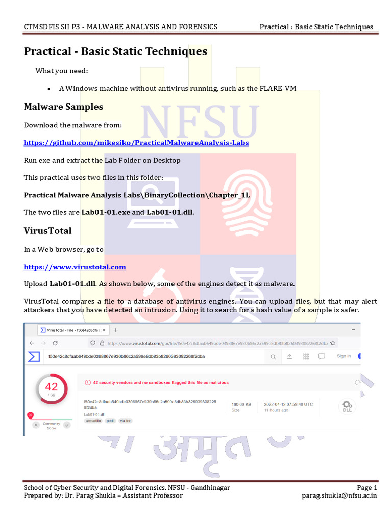 Practical 1 | PDF | Malware | Computer File