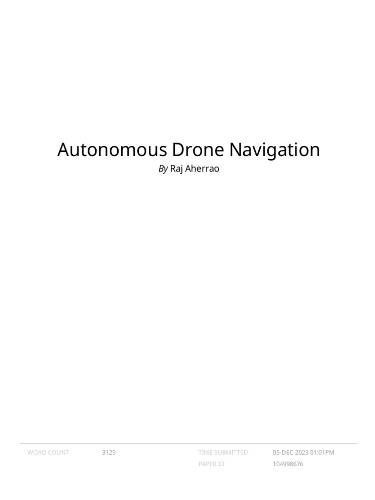Autonomous Drone Navigation | PDF | Unmanned Aerial Vehicle | Automation