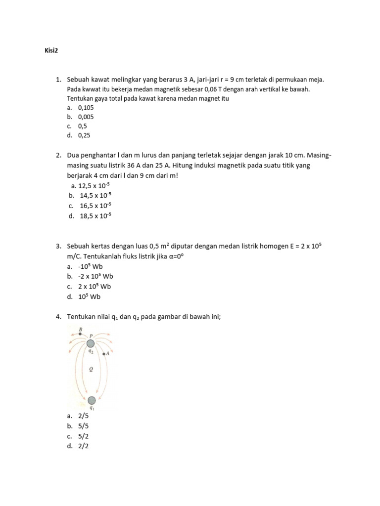 Kisi Kisi Fisika Kelas 12 | PDF