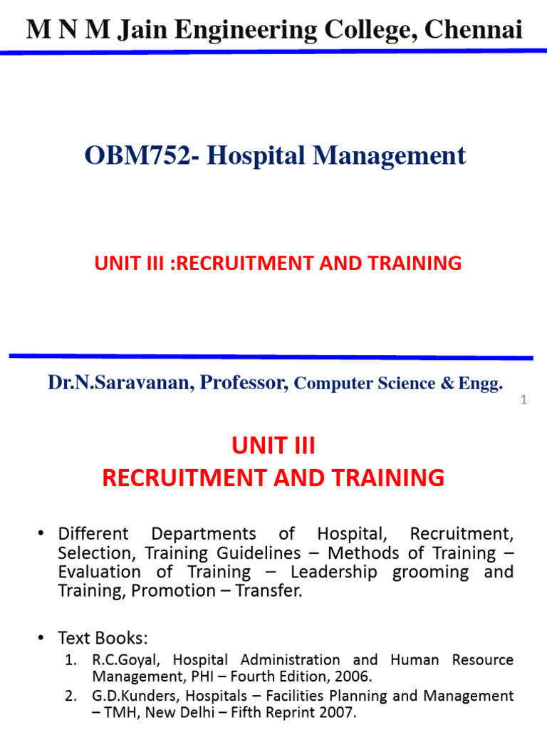 Hospital Managment Unit 3 | PDF | Human Resource Management | Human ...