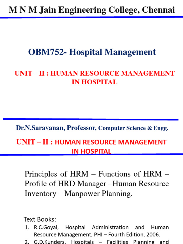 Hospital Managment Unit 2 | PDF | Human Resources | Human Resource ...