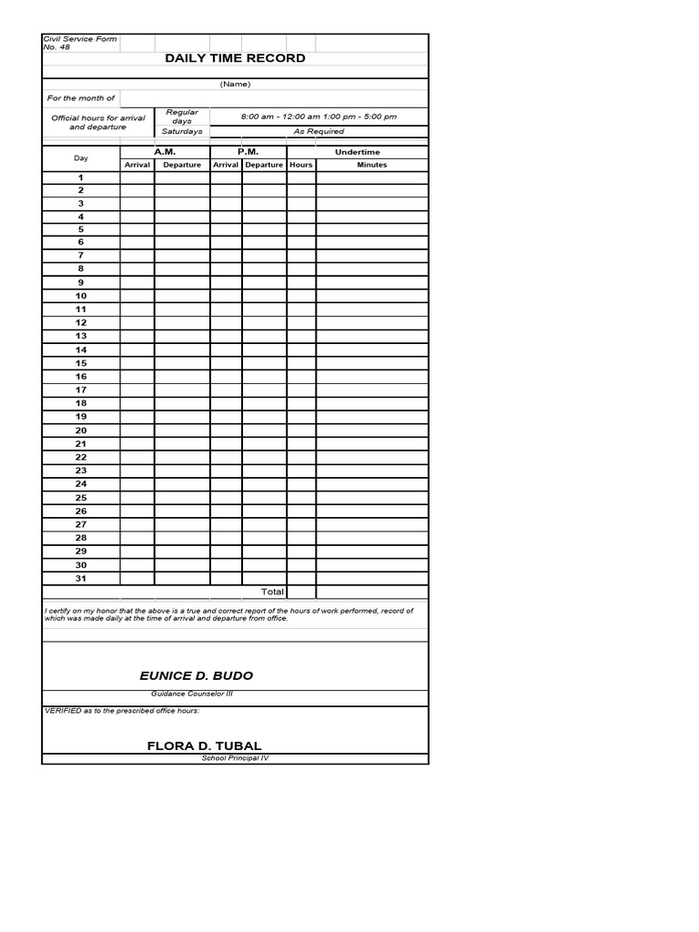 Civil Service Form No | PDF