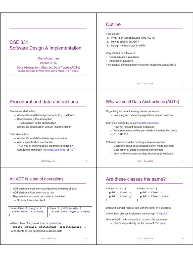 Lec5 Adts 6up Download Free Pdf Abstraction Computer Science Data Type 