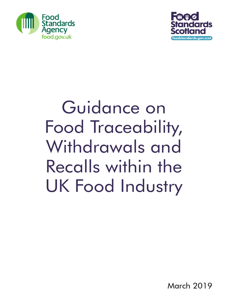 Food Traceability Withdrawals and Recalls Guidance | PDF | Risk | Risk ...