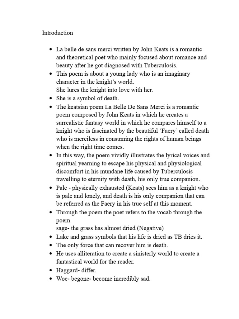 Lit 1 | PDF | John Keats | Poetry