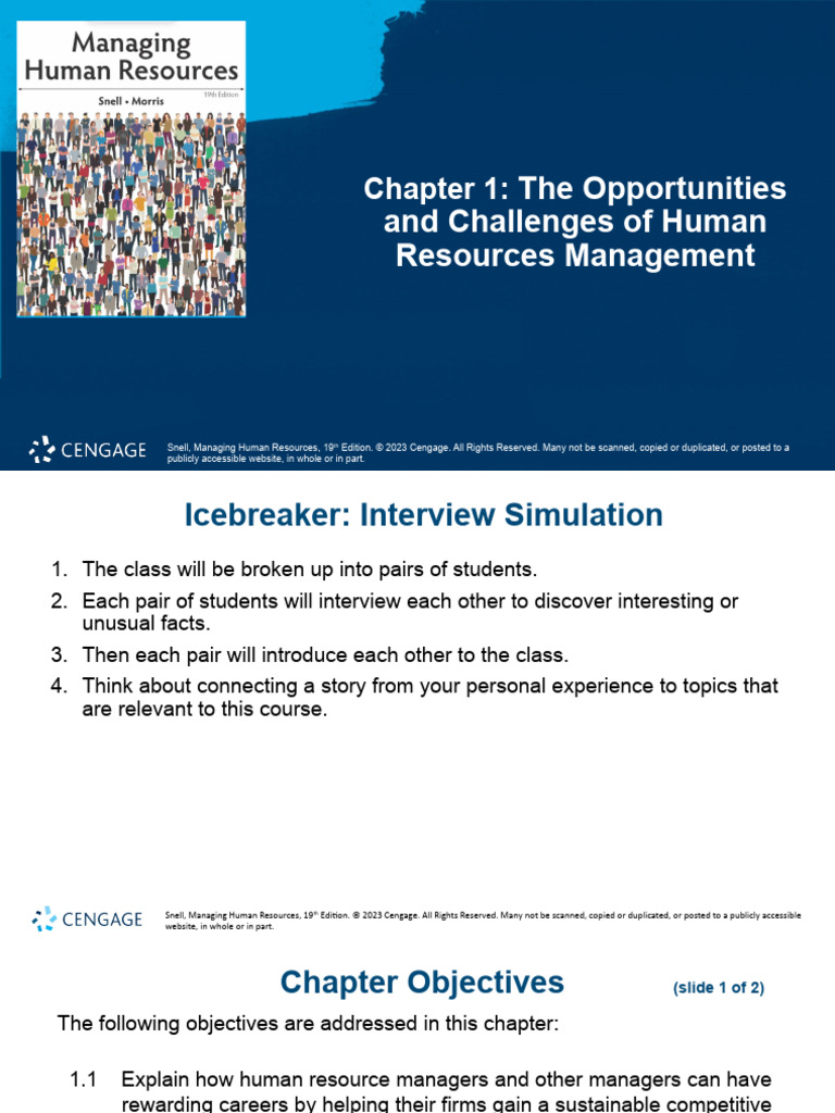 Snell ManagingHumanResources 19e PPT CH01 | PDF