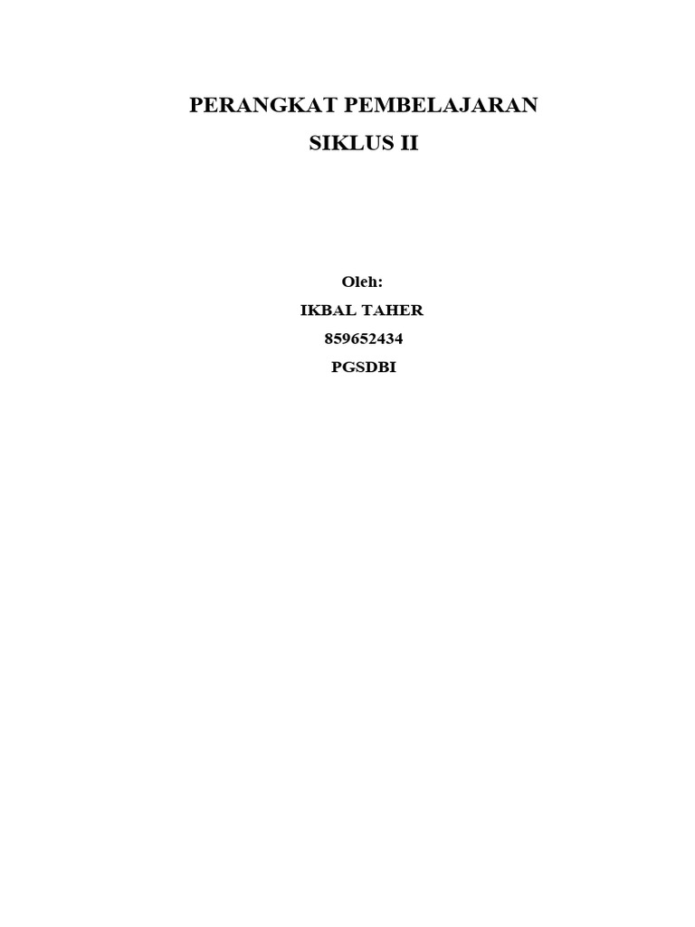 Siklus II PKP | PDF | Sains & Matematika