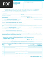 Obr. ZPIZ 10327-3-1 Zahteva Za Izplačilo 40 Odstotkov Starostne ...