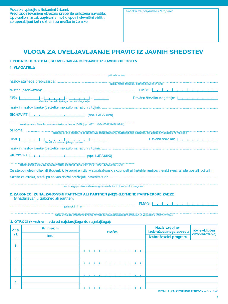 PDF Document Pola Za Socialno Denarno Pomoc | PDF