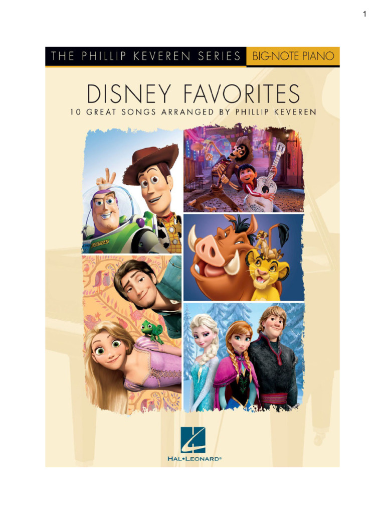 Disney Favorites for Big Note Piano | PDF | The Walt Disney Company