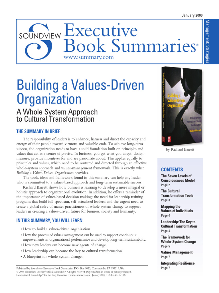 Building Values Driven Org Online | PDF | Decision Making | Leadership