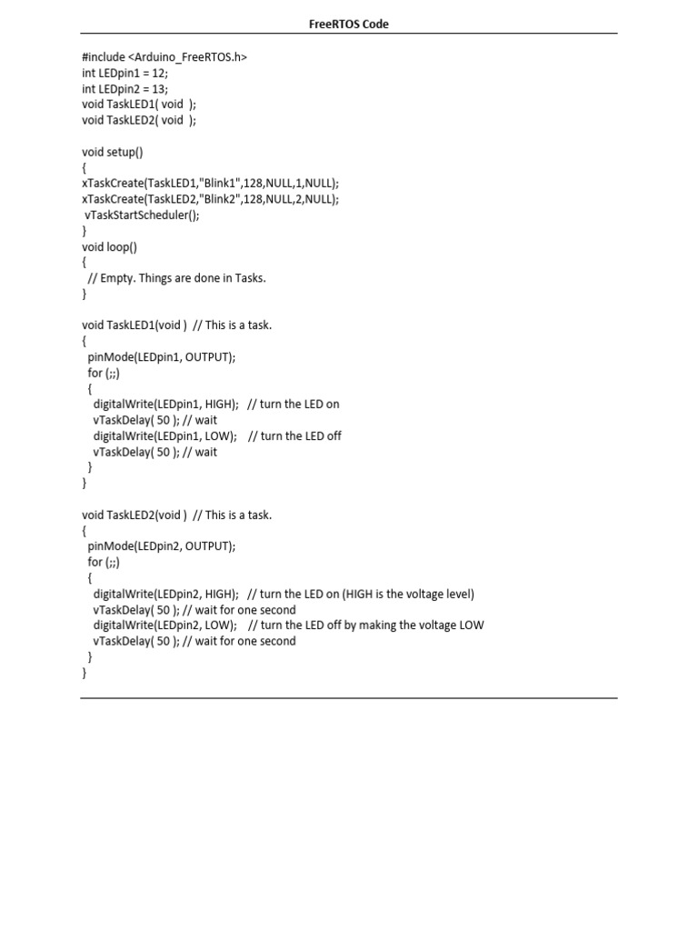 FreeRTOS Code | PDF | Computing | Computer Engineering