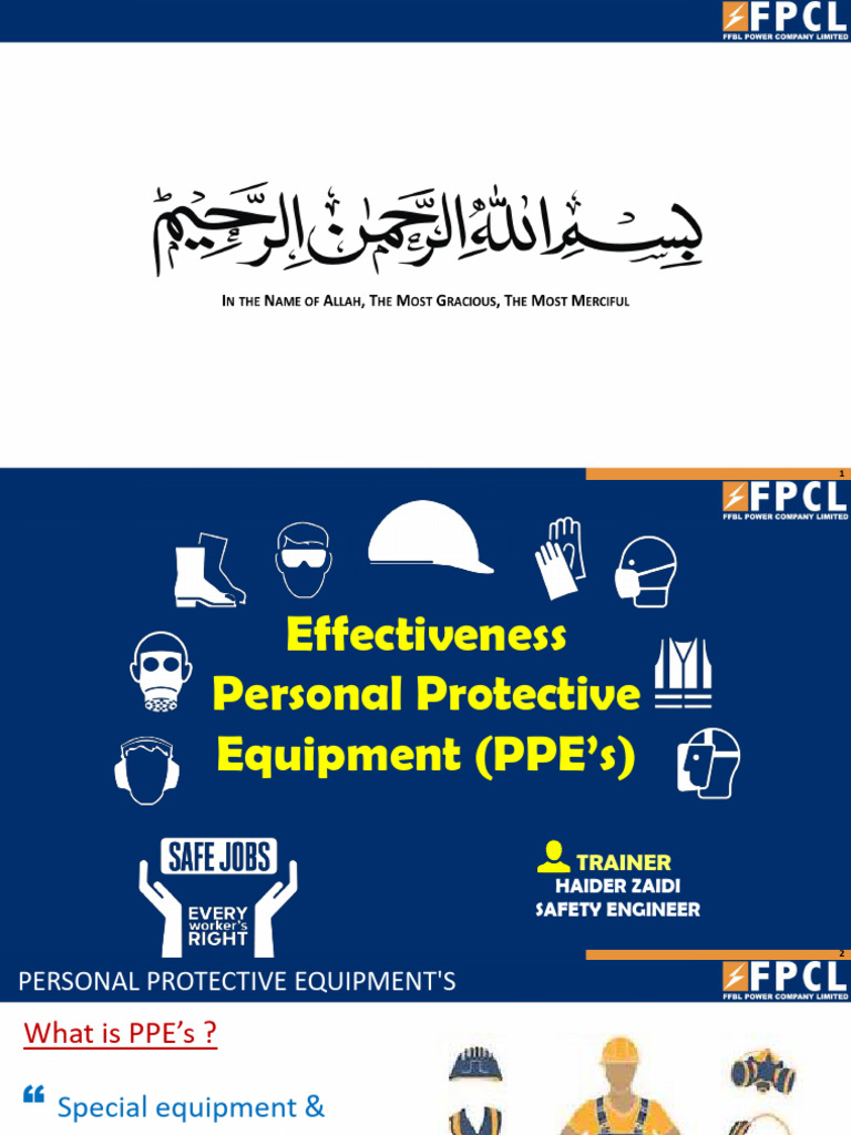 PPEs - Presentation | PDF | Personal Protective Equipment | Noise