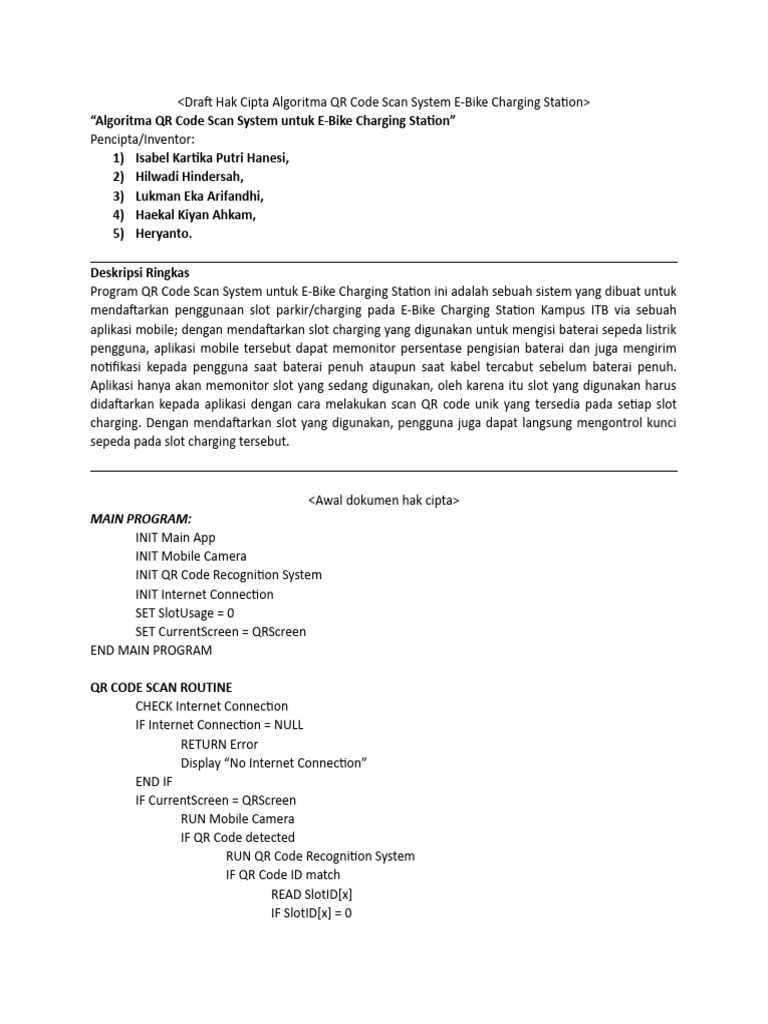 Isabel Kartika Putri Hanesi - Draft Hak Cipta Algoritma QR Code Scan ...