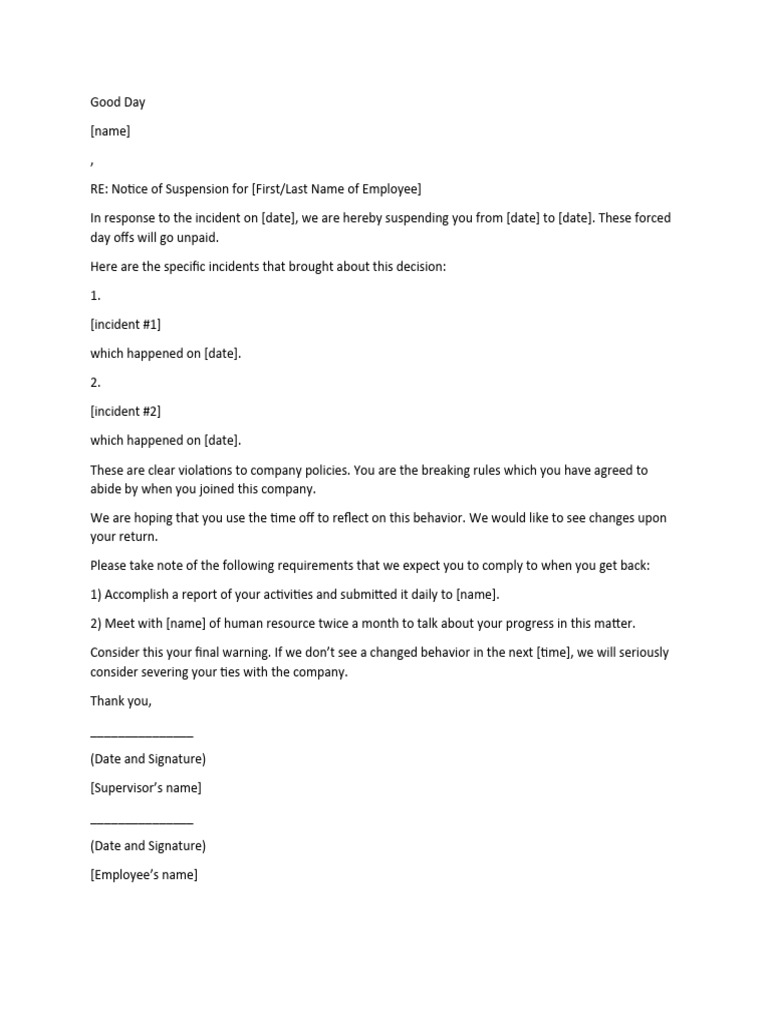 Suspention Letter | PDF