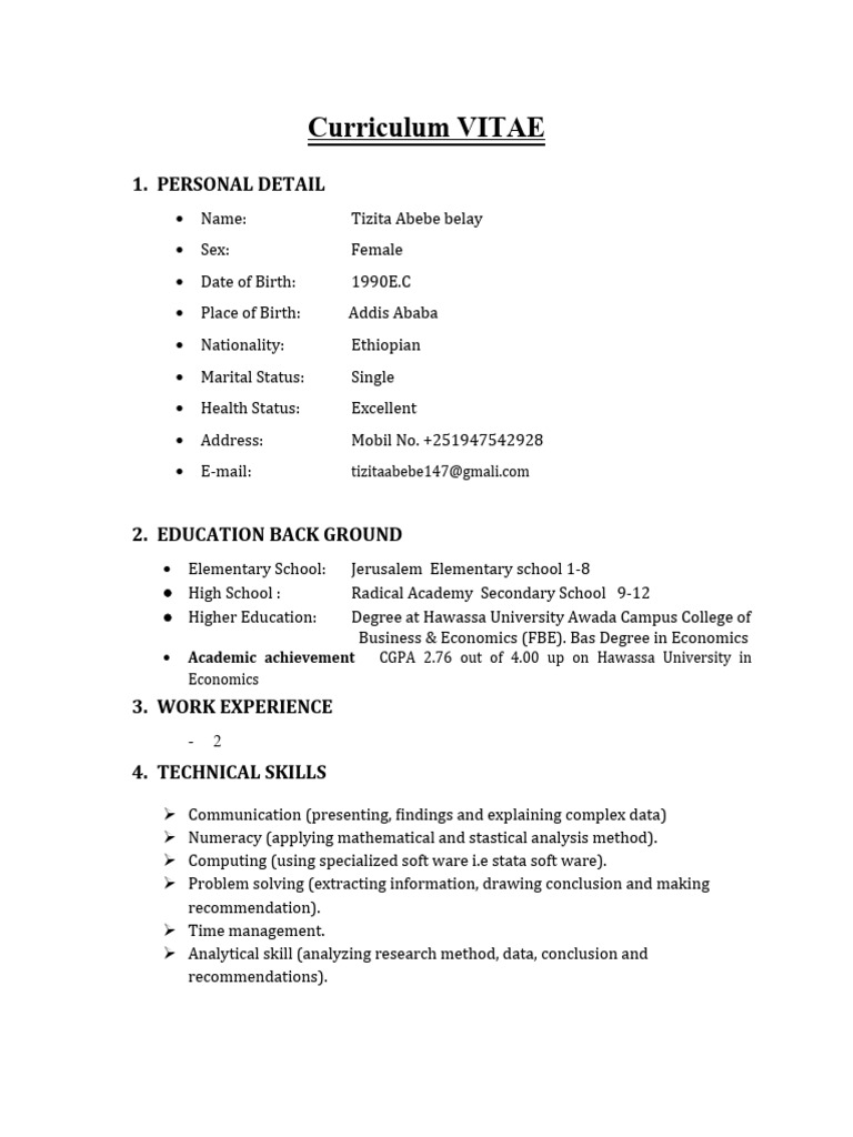 Cv Tizu Lily | PDF | Cognition | Learning
