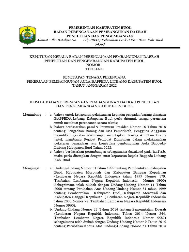 SK Tenaga Pendamping | PDF