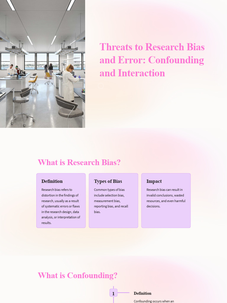 Threats To Research Bias and Error Confounding and Interaction | PDF ...