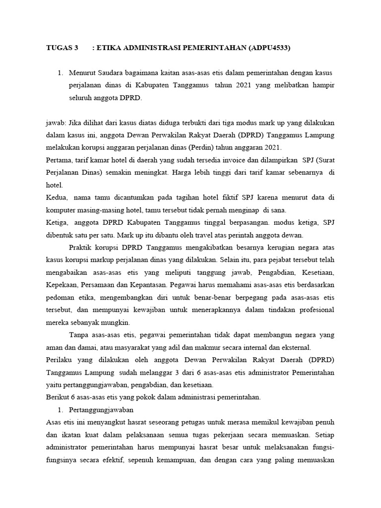 Tugas 3.etika Administrasi Pemerintahan | PDF