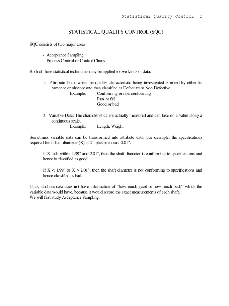 Statistical Quality Control | PDF | Statistics | Sampling (Statistics)
