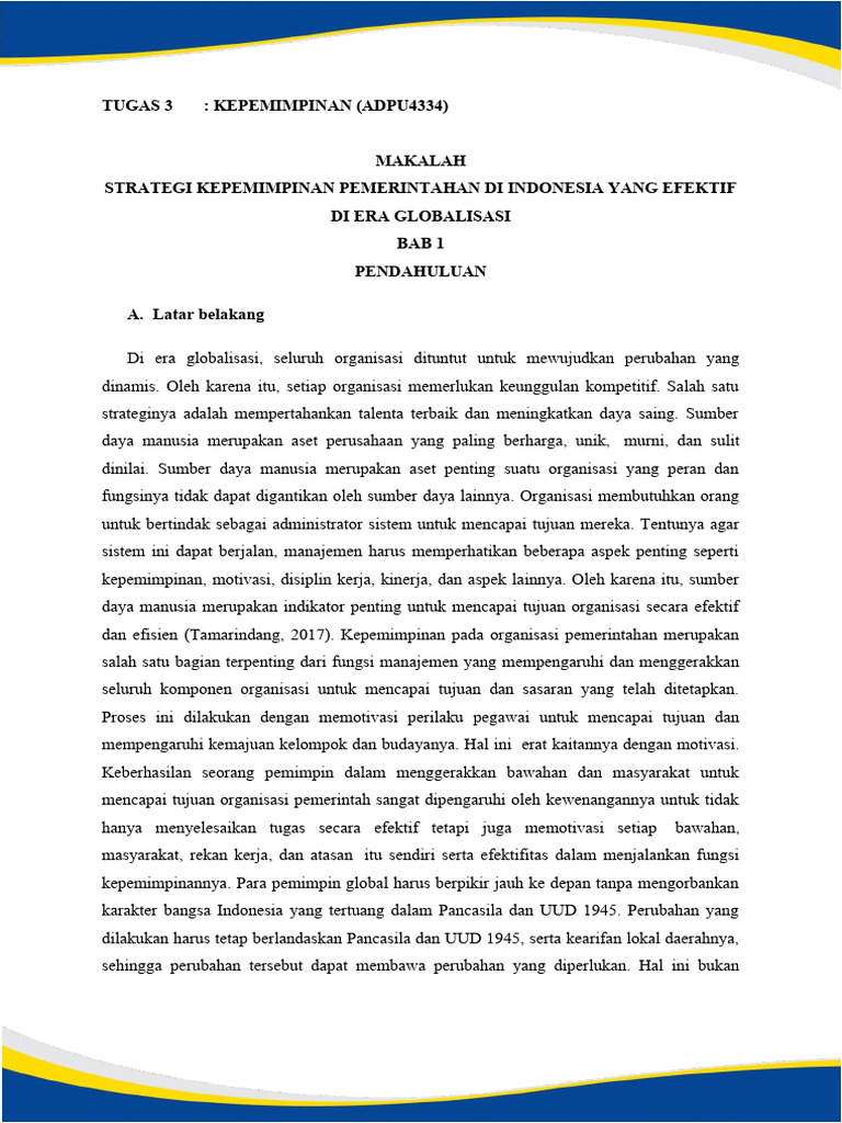 Tugas 3 - Kepemimpinan | PDF