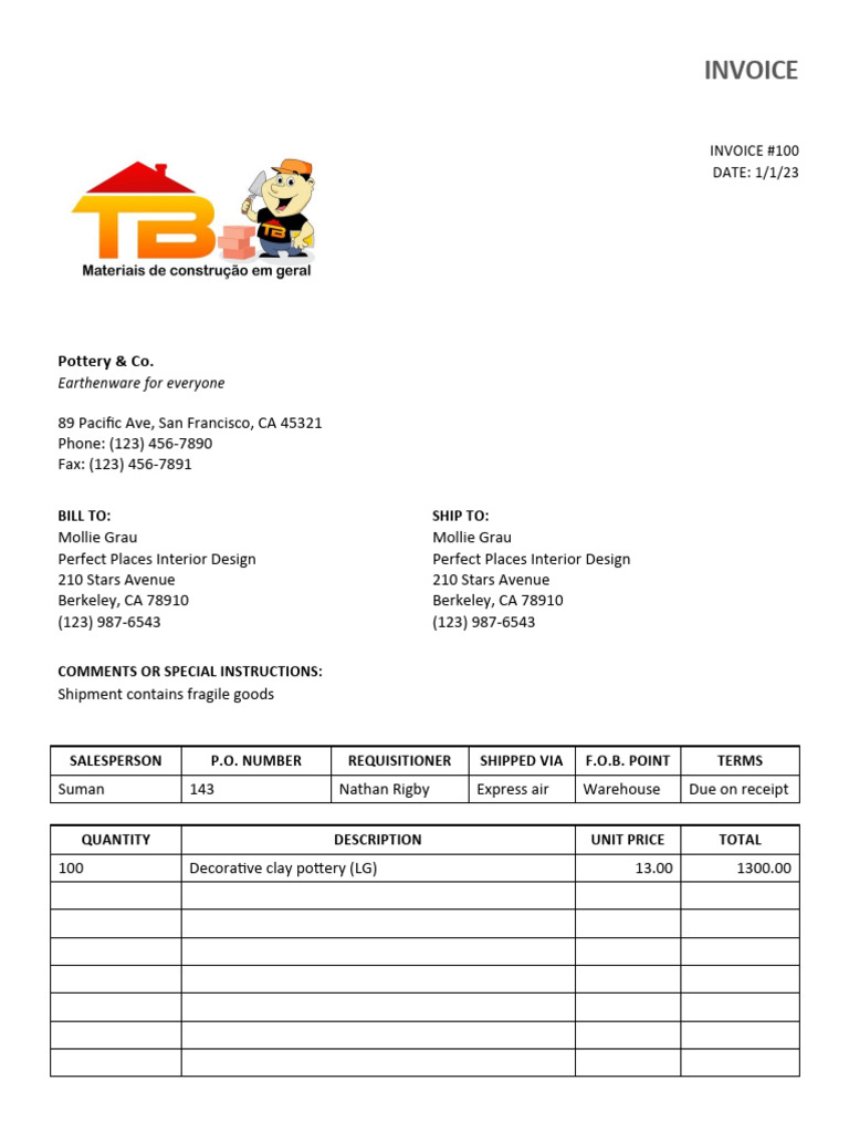 Simple Sales Invoice | PDF