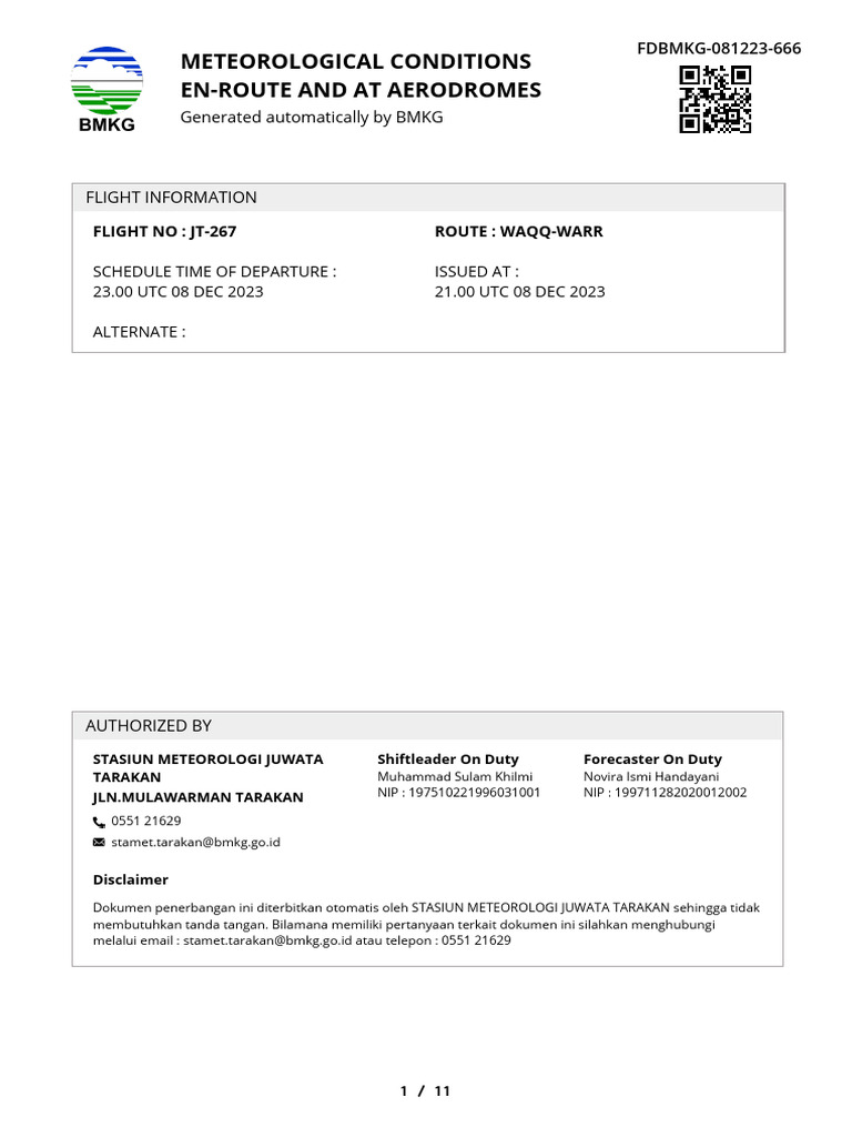 Flight Document JT267 | PDF