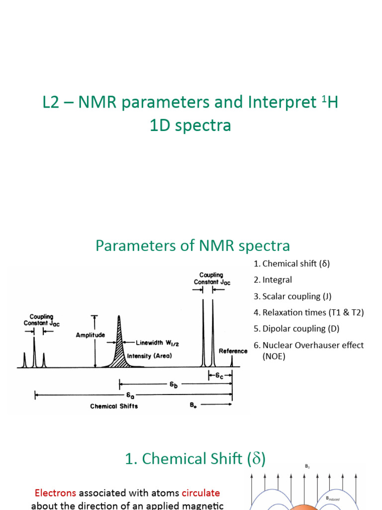 NMR Parameters and 1H Spectra Analysis | PDF | Nuclear Magnetic ...