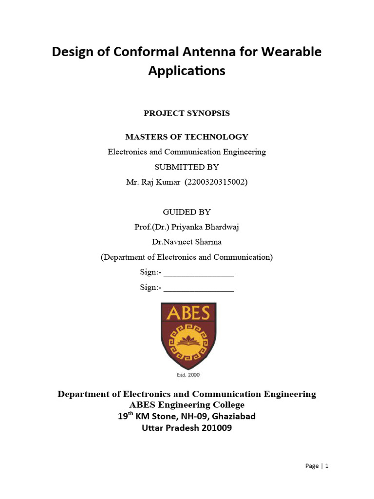 Synopsys Wearable Rajkumar | PDF | Antenna (Radio) | Electromagnetic ...