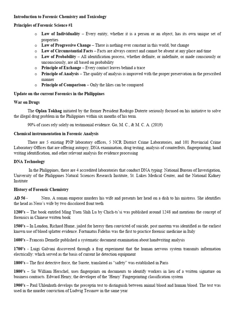 Introduction To Forensic Chemistry and Toxicology | PDF | Crime Scene ...