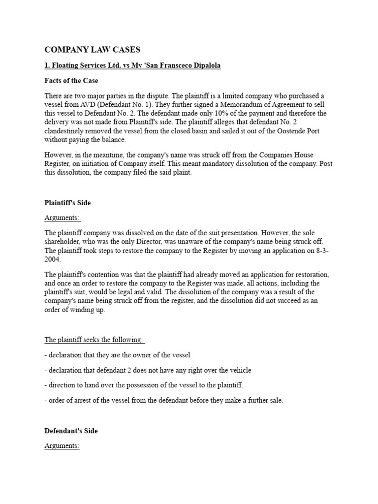 Company Cases | PDF | Law