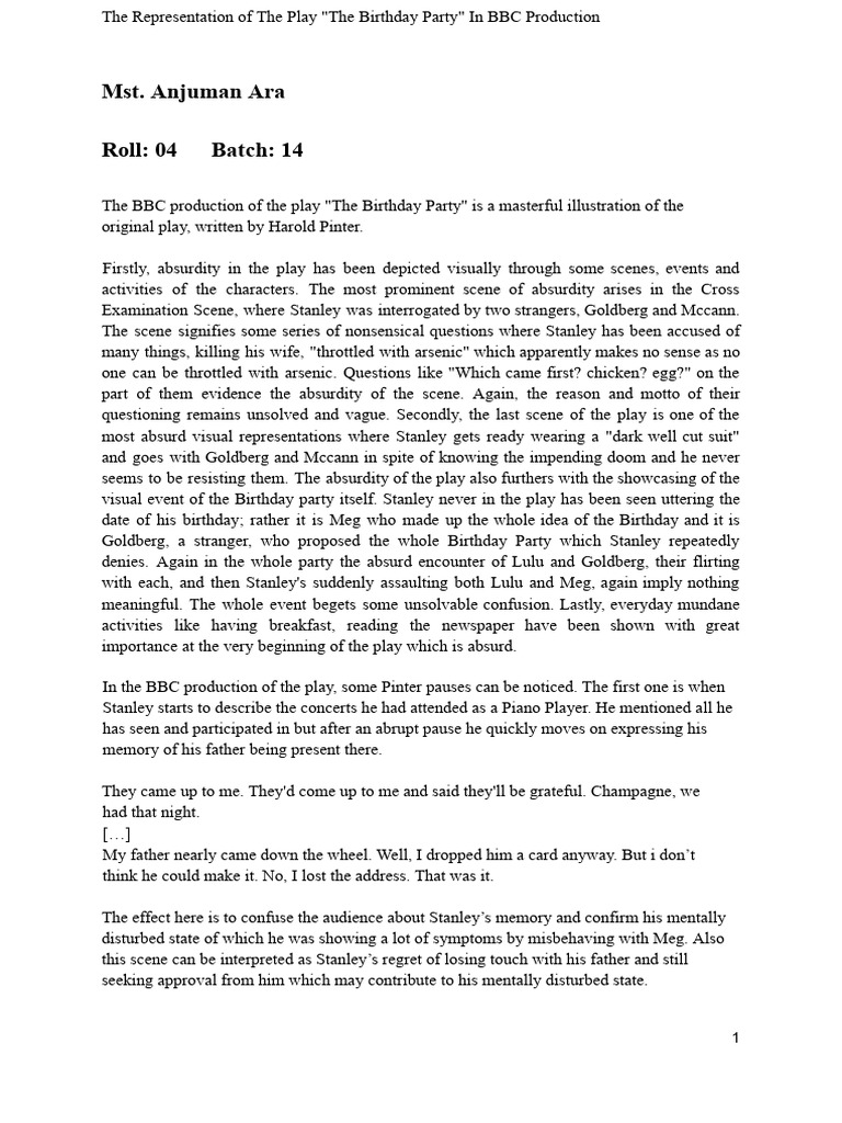 Mst. Anjuman Ara Roll: 04 Batch: 14 | PDF