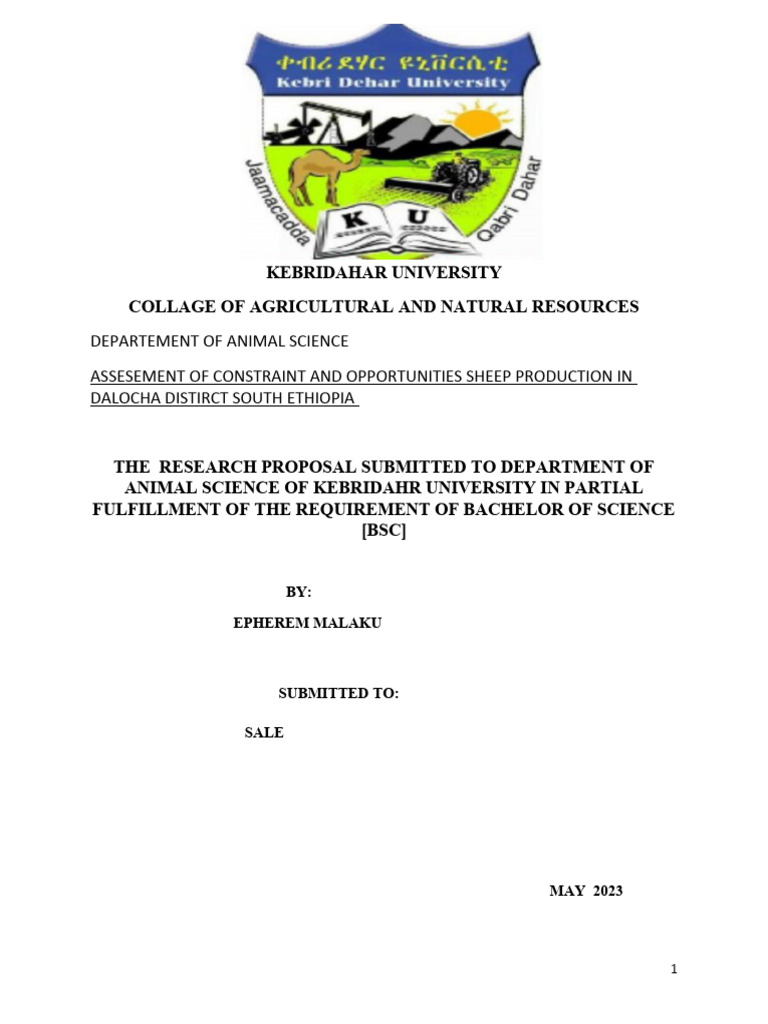 Efrem Proposal | PDF | Sheep | Livestock