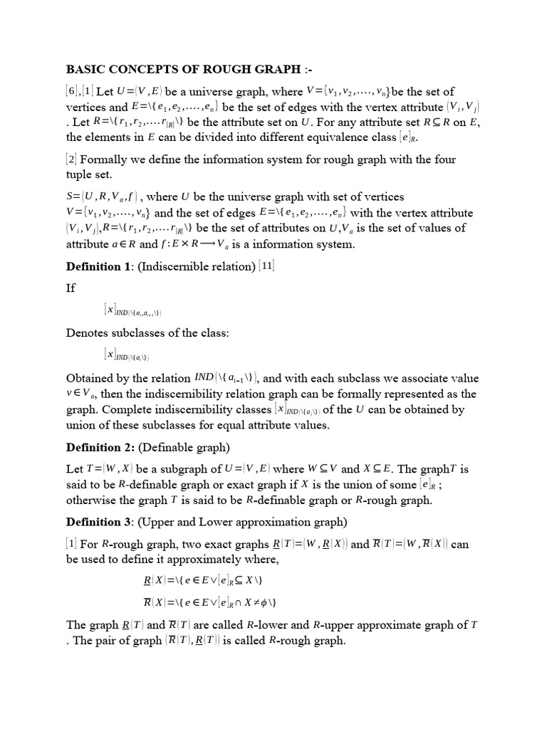 Basic Concepts of Rough Graph | PDF