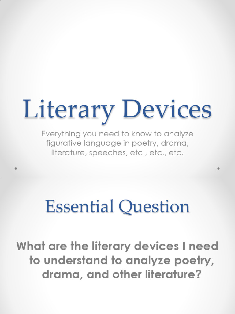 Literary Devices | PDF | Metaphor | Irony