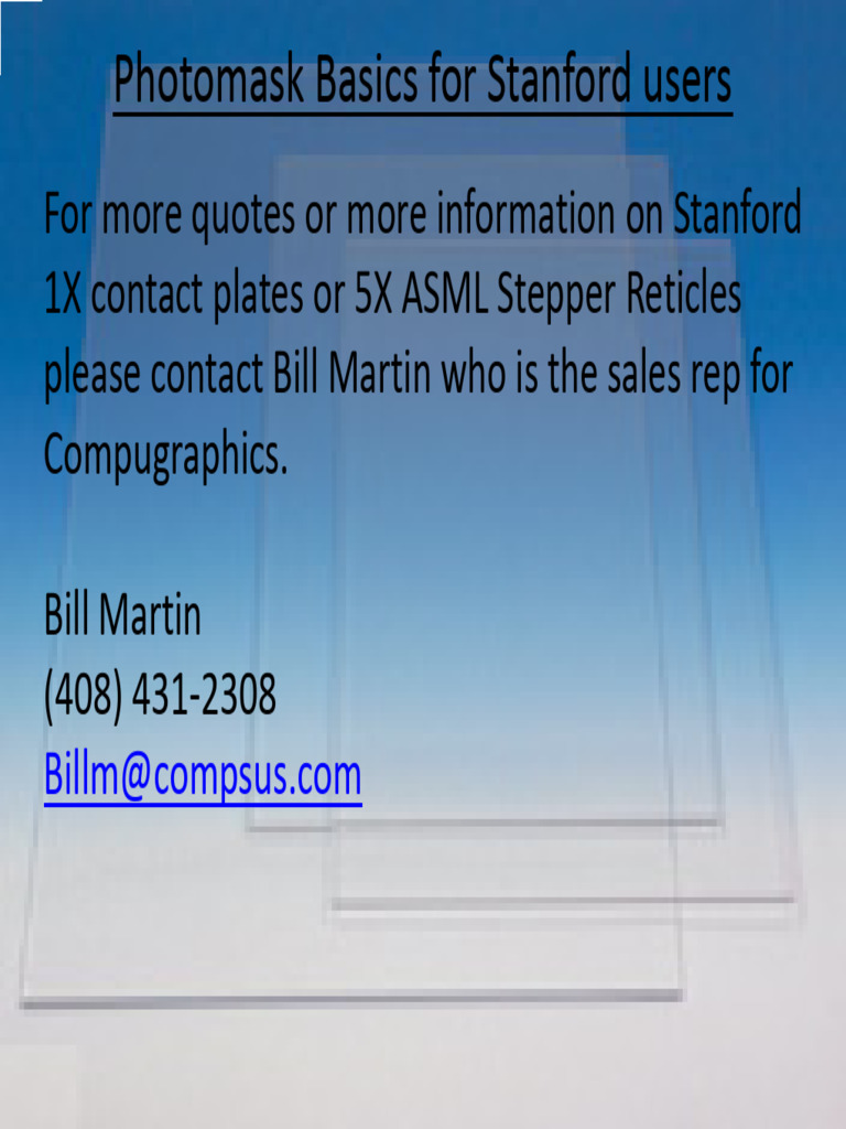 Photomask Guide for Stanford Users | PDF