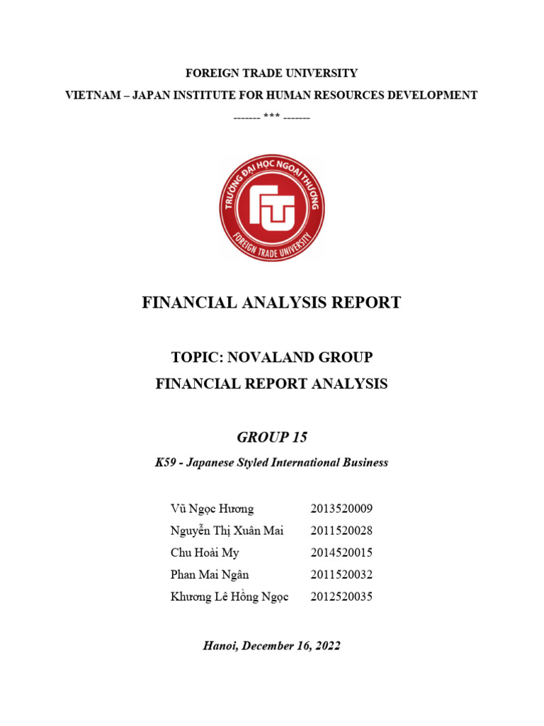 Group 13 - Novaland Financial Analysis | PDF | Equity (Finance) | Debt