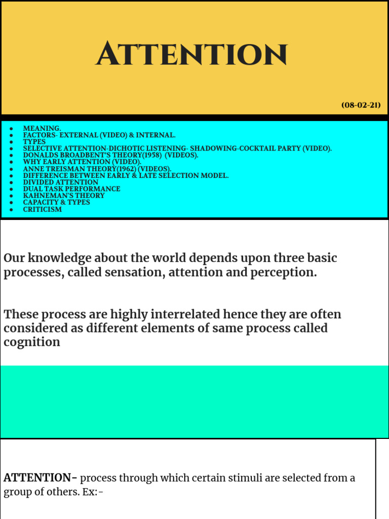 Attention Sem 2 Ppt Pdf Attention Neuropsychology