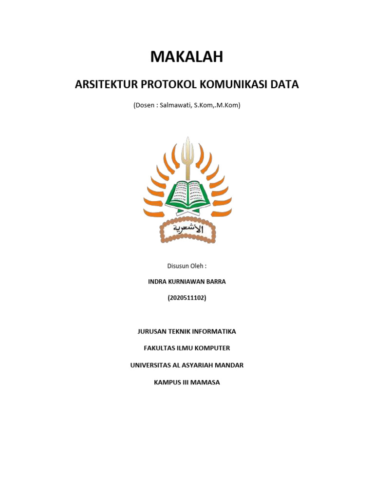 Makalah Arsitektur Protocol Komunikasi Data (Indra Kurniawan Barra) | PDF