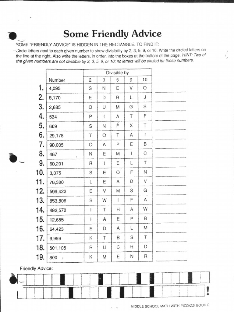 Divisibility Puzzles | PDF