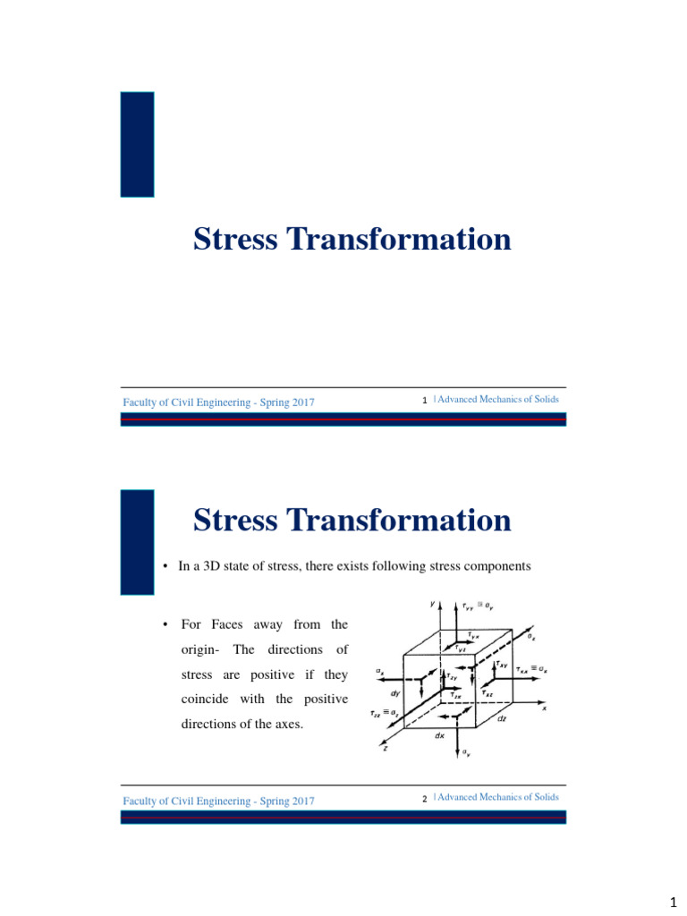 Stress Transformation | PDF | Stress (Mechanics) | Euclidean Vector