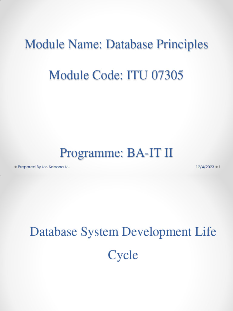 Database System Development Life Circle | PDF | Conceptual Model | Databases