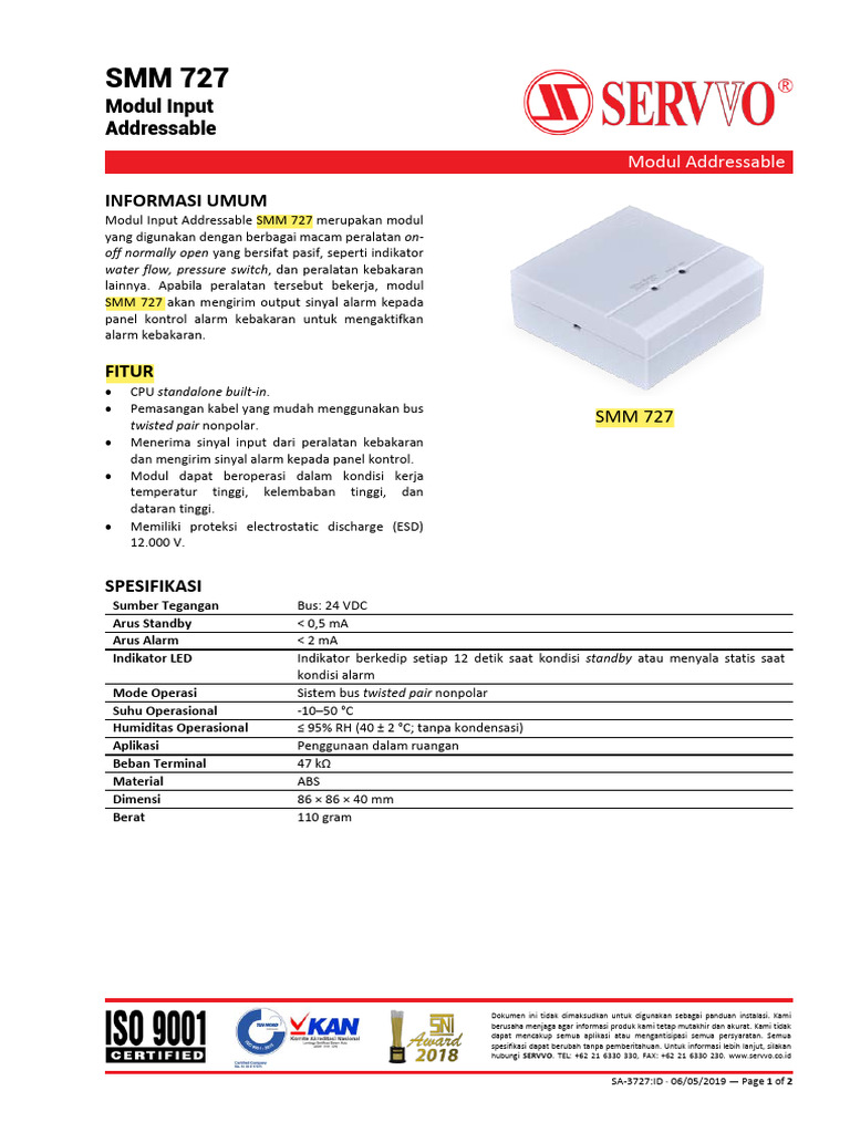 SMM 727 Input Module (Monitor Module) | PDF