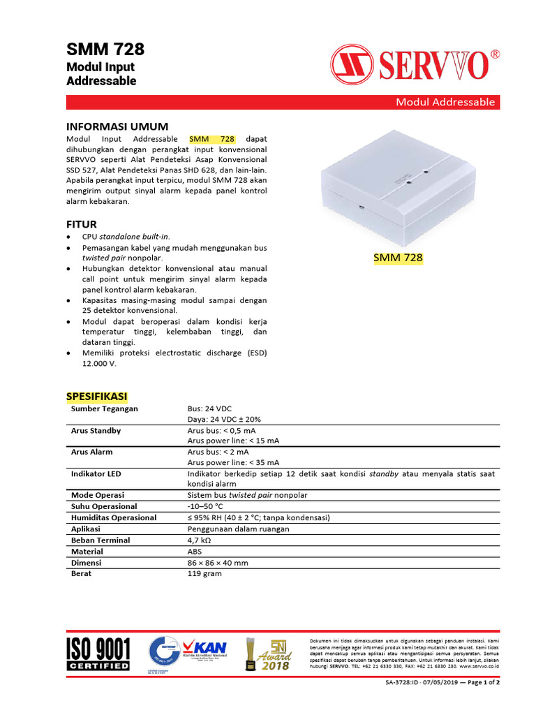 SMM 728 Input Module (Zone Module) | PDF
