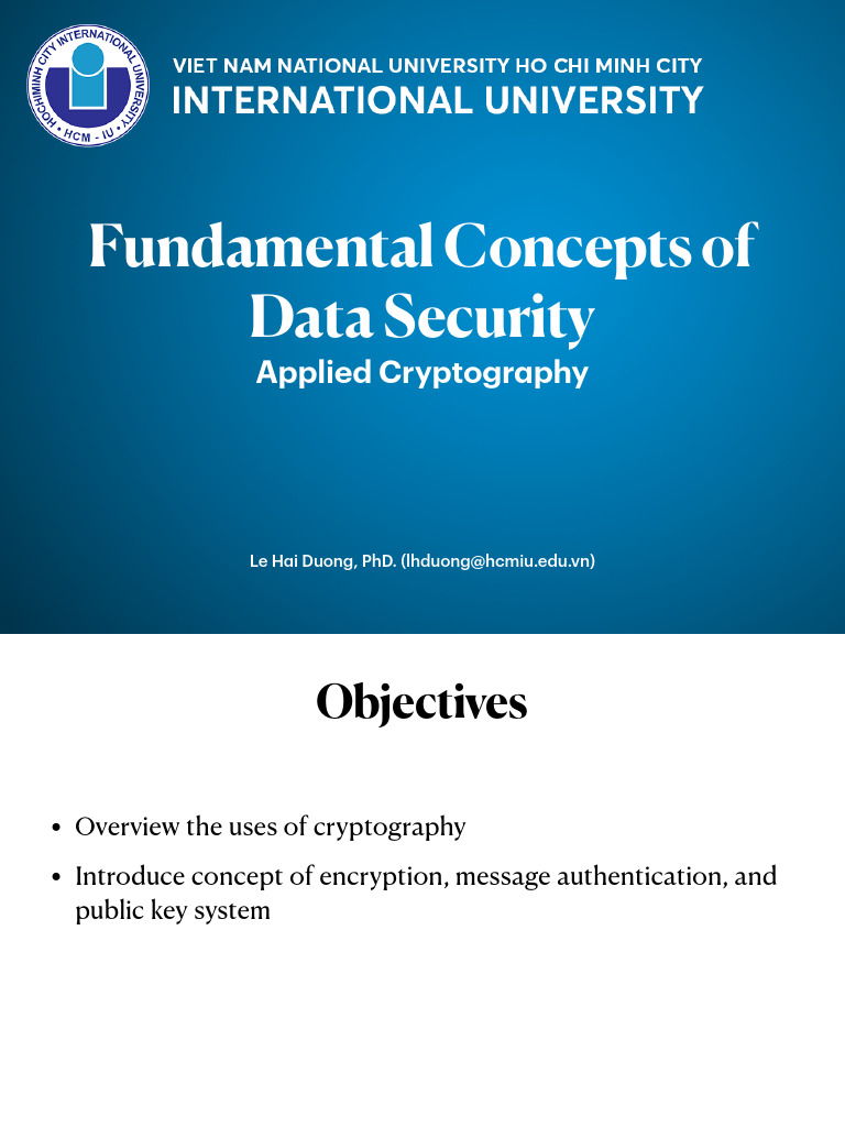 Fcods W02 Applied Cryptography Pdf Public Key Cryptography Key Cryptography