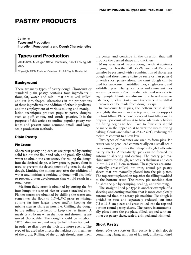2003 - Pastry Types and Production | PDF | Dough | Breads