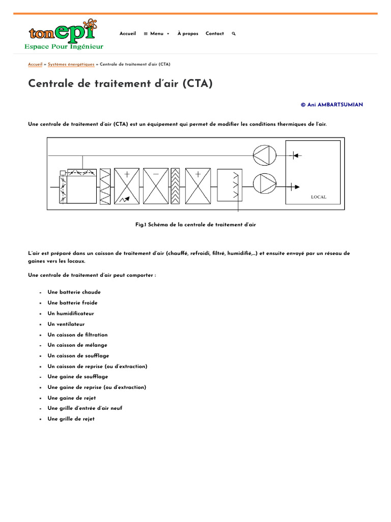 Centrale de Traitement D'air (CTA) | PDF